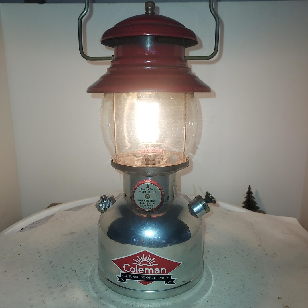 Coleman 200a Lantern, Custom Powdercoated Chrome/red. Dated 9-1955 ...