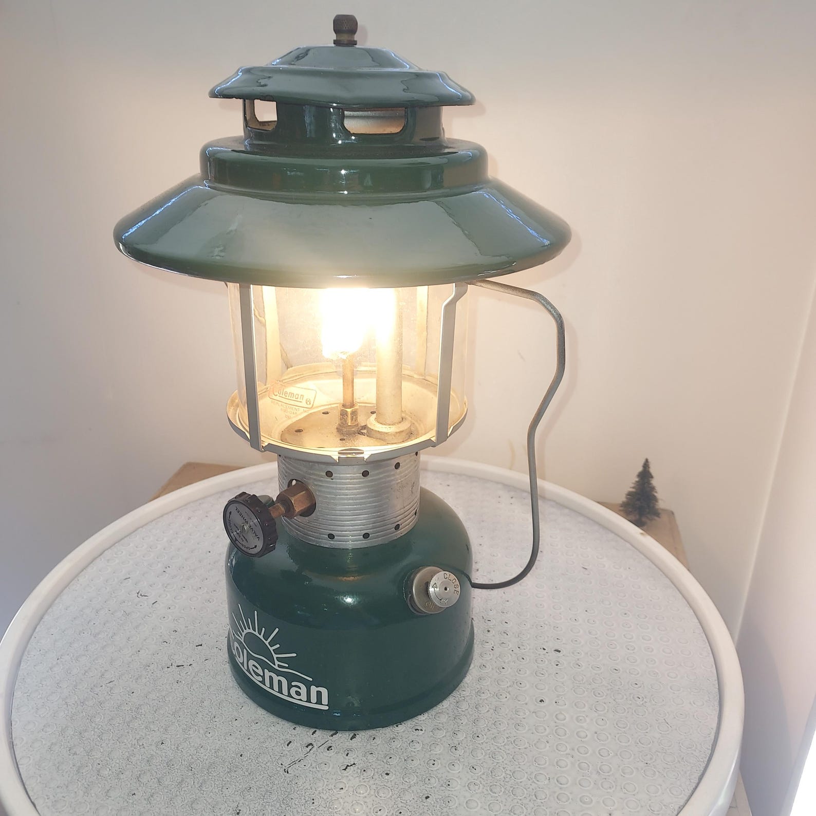 Custom Coleman "big Hat" Lantern, Green Powdercoat, Sunrise Logo Dated ...