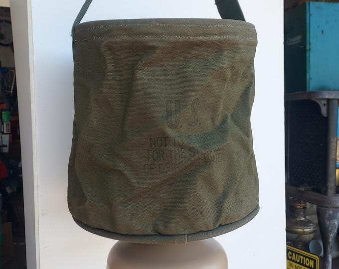 US Military Portable Shower Pail. "shower Pail, Collapsible" Green ...
