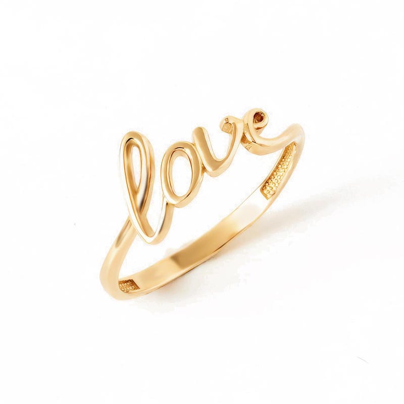 Gold Love Ring - Etsy