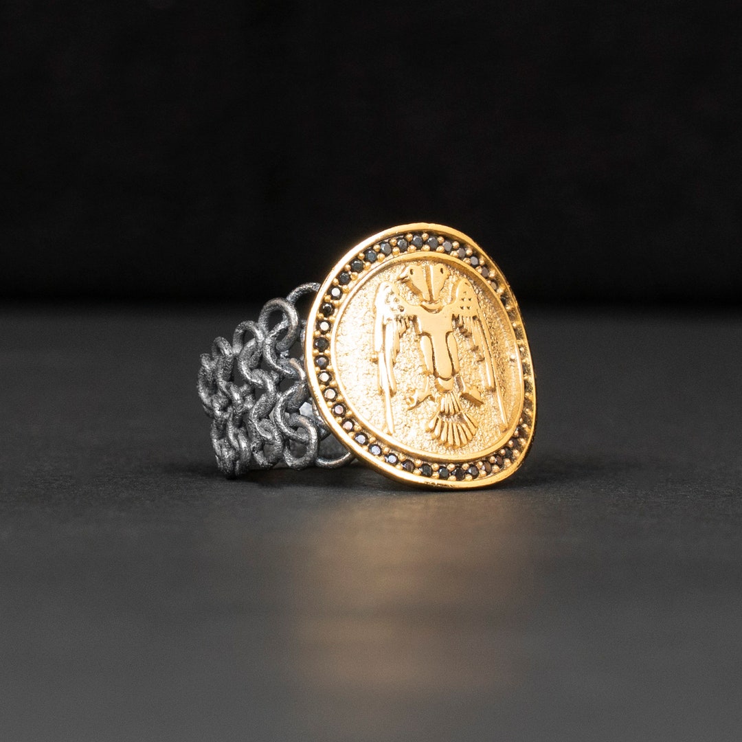 Double Head Eagle Seljuk State Ring, Historic Symbol Ring, Ottoman ...