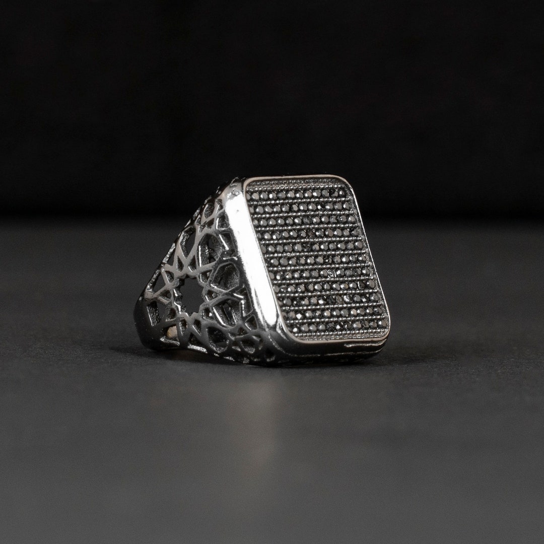 Mens Handmade Ring, Turkish Handmade Silver Men Ring, Modern Men Ring ...
