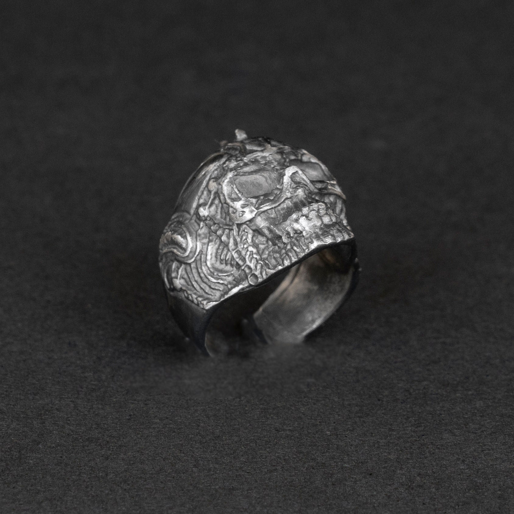 Skull Handmade Sterling Silver Men Biker Ring Silver Skull - Etsy
