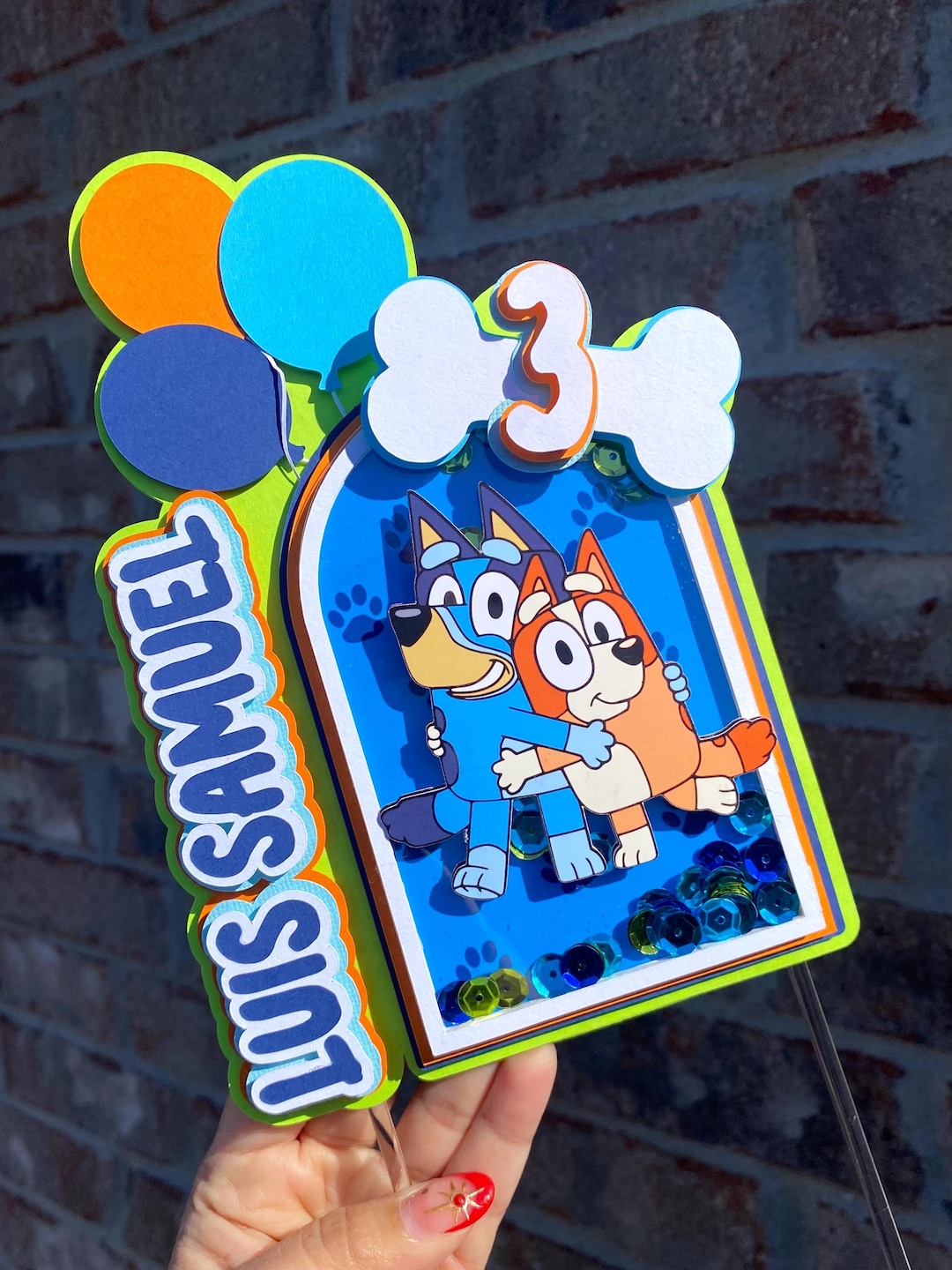 Bluey Caketopper Shaker/ Cake Topper/ Bluey - Etsy