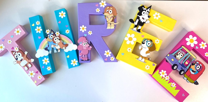 Hand Painted Bluey Letters - Etsy