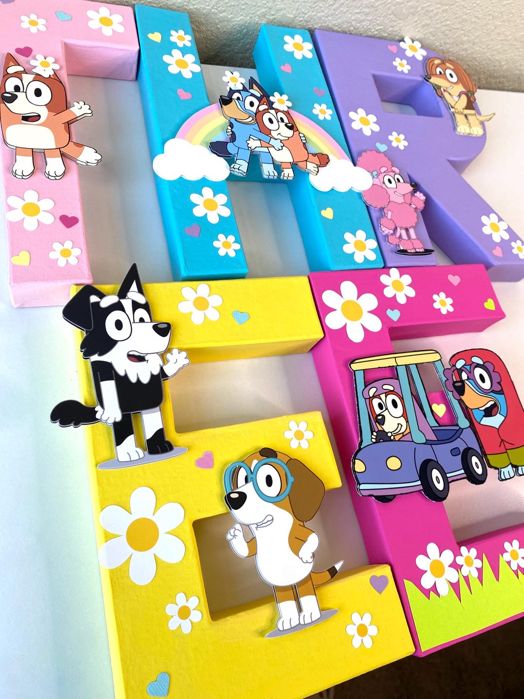 Hand Painted Bluey Letters - Etsy