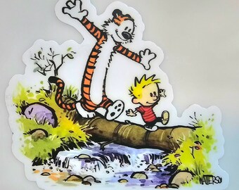 Calvin and Hobbes smallerhug Decal - Etsy