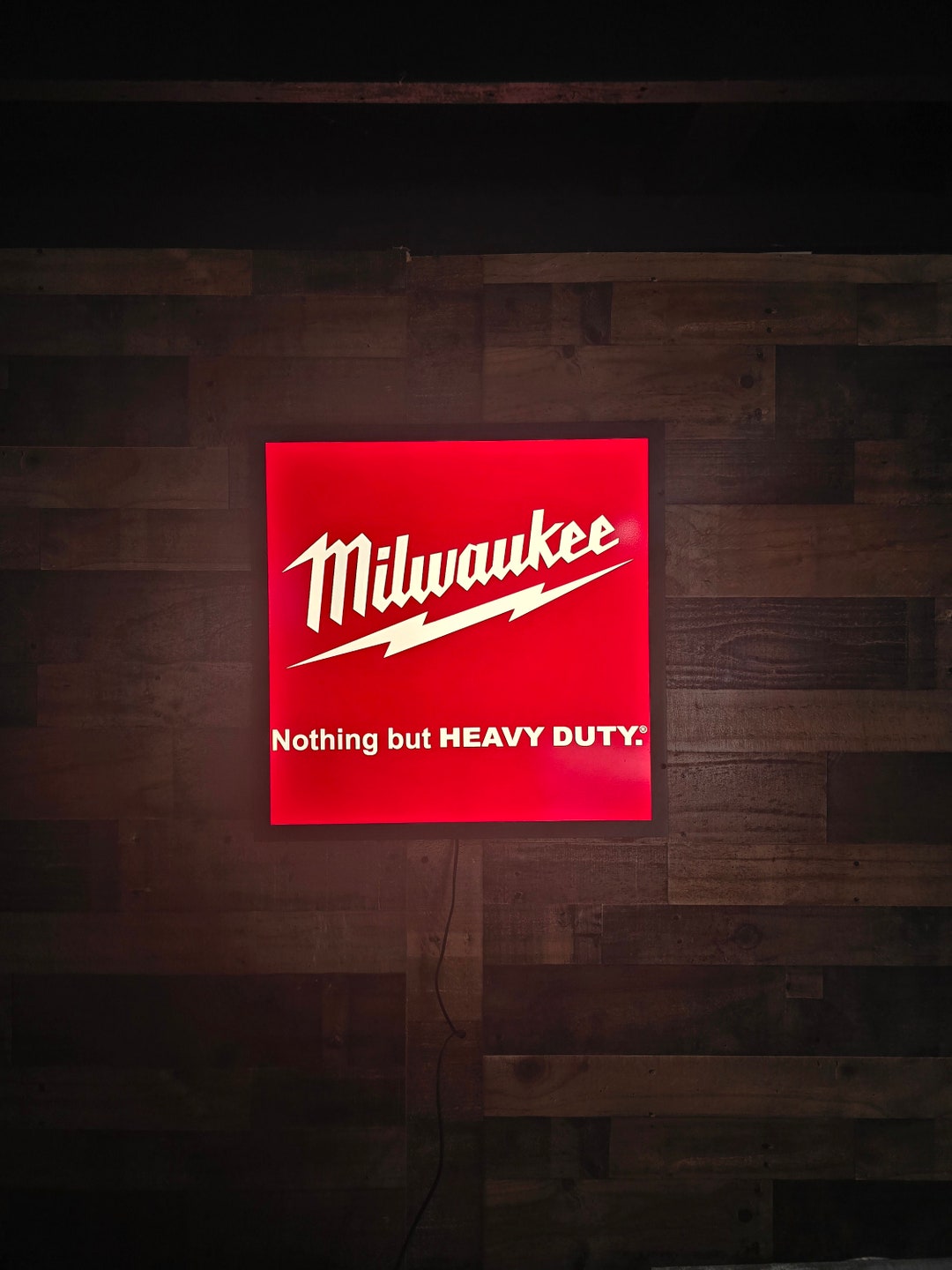 Milwaukee LED Garage Sign | Light up Tool Wall Decor | Man Cave Shop ...