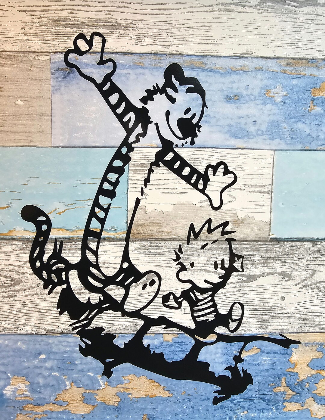 Calvin and Hobbes log Decal - Etsy