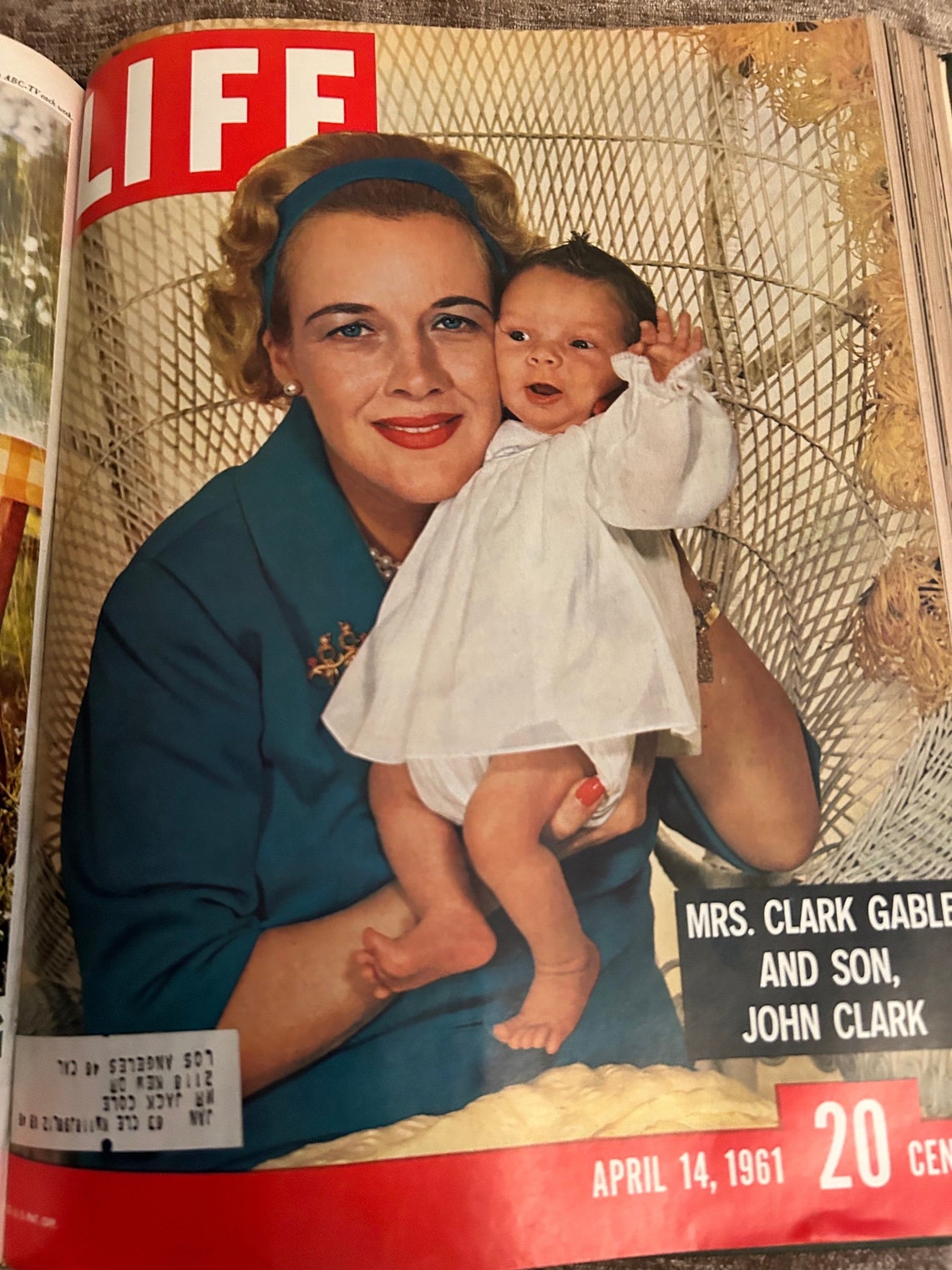 Vintage Original Life Magazine Front Cover - Mrs Clark Gable and Son ...