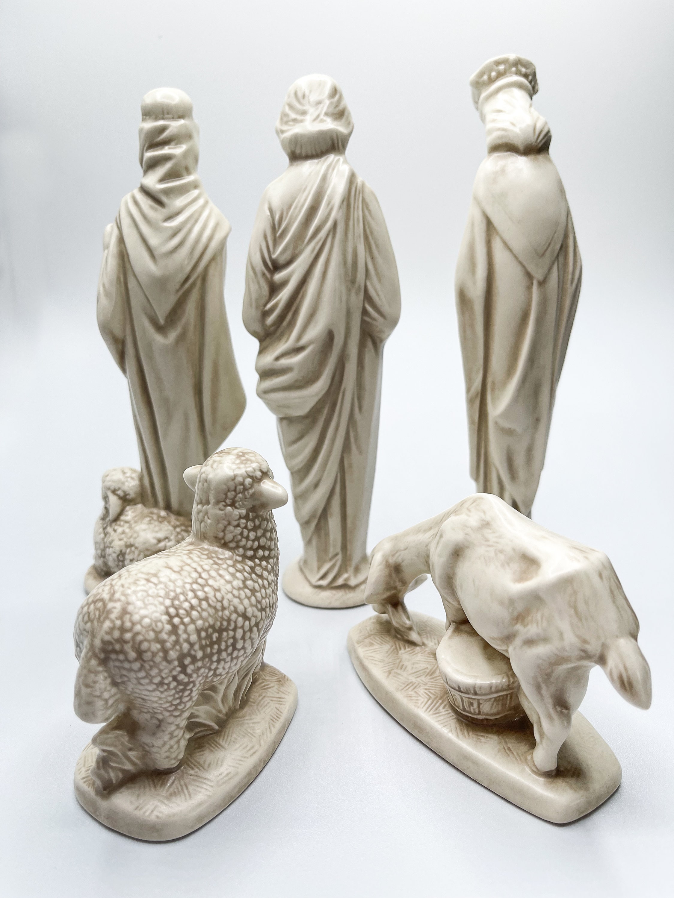 Vintage 1973 Byron Molds Krippe Set - 3 Wise Men, 1 Schaf und 1 Ziege ...