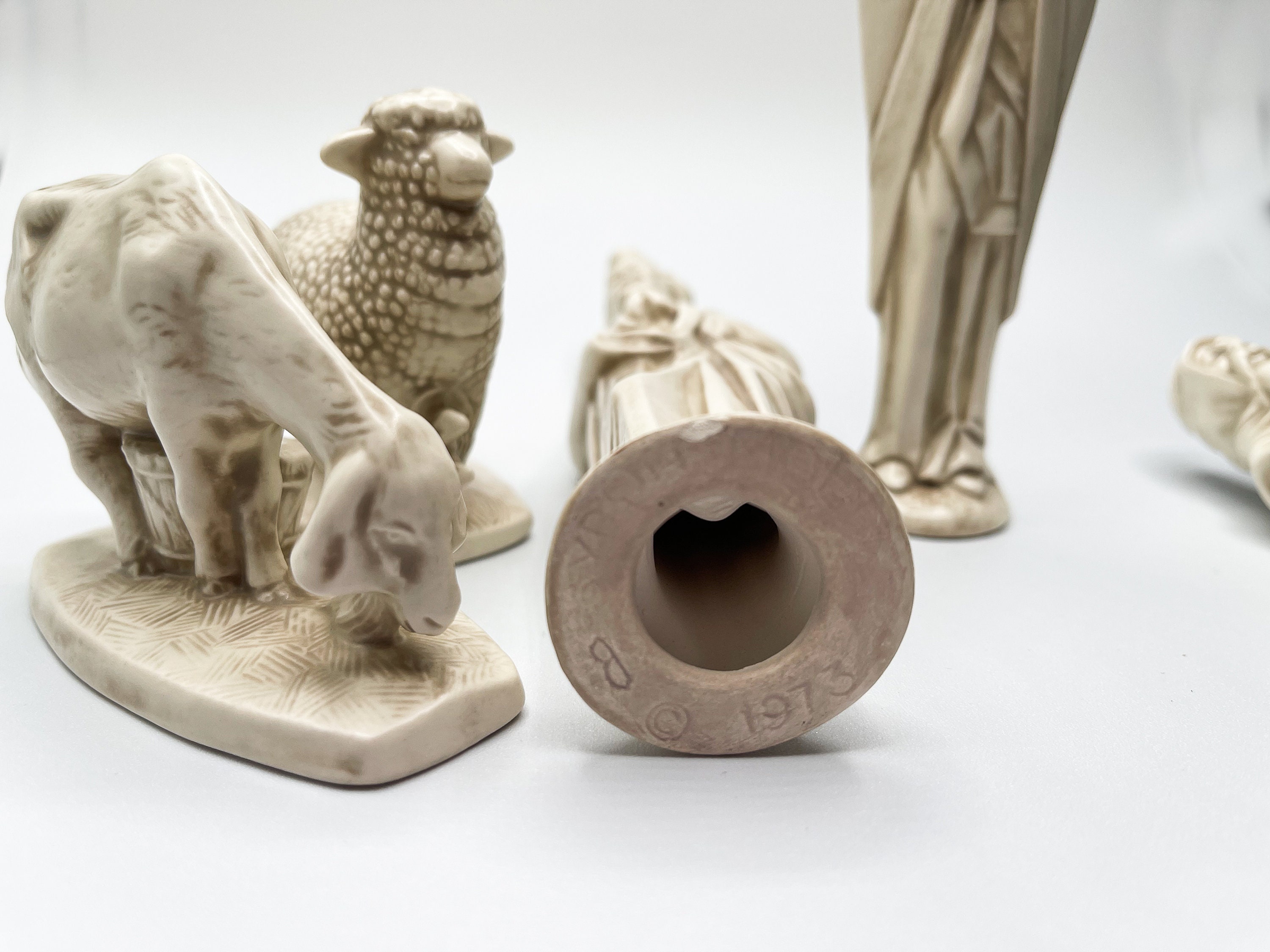 Vintage 1973 Byron Molds Krippe Set - 3 Wise Men, 1 Schaf und 1 Ziege ...