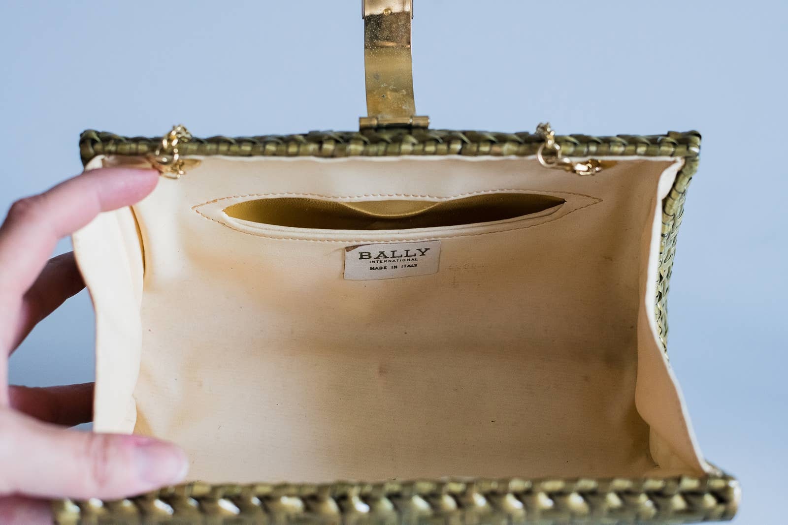 Vintage Bally Ratan Clutch With Gold Hardware and Gold Chain Strap - Etsy