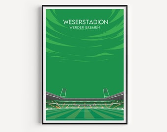 City Map of BREMEN Weserstadion Home Decor Weserstadion Print Map ...