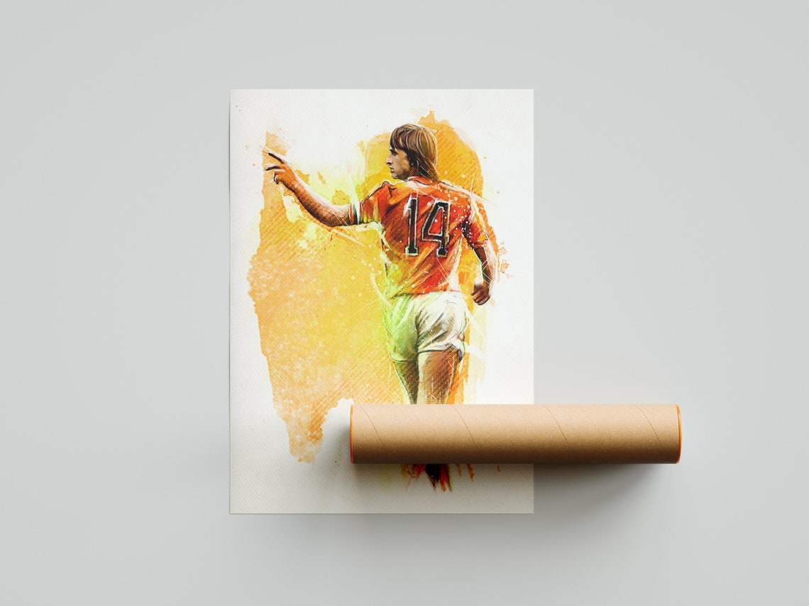 Johan Cruyff Football Poster - Etsy