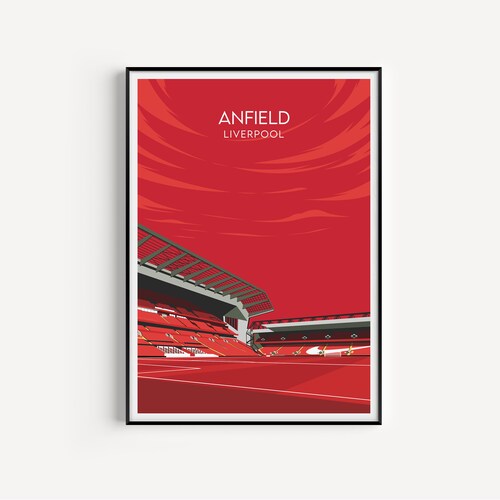 Anfield Liverpool FC Retro Vintage Print Poster Design | Etsy UK