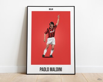 Paolo Maldini, Legend of Soccer, Football Vintage Star Poster - Etsy