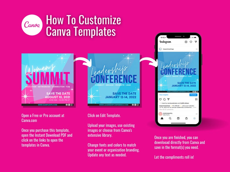Bright and Bold Instagram Event Promo Post Templates | Instagram ...