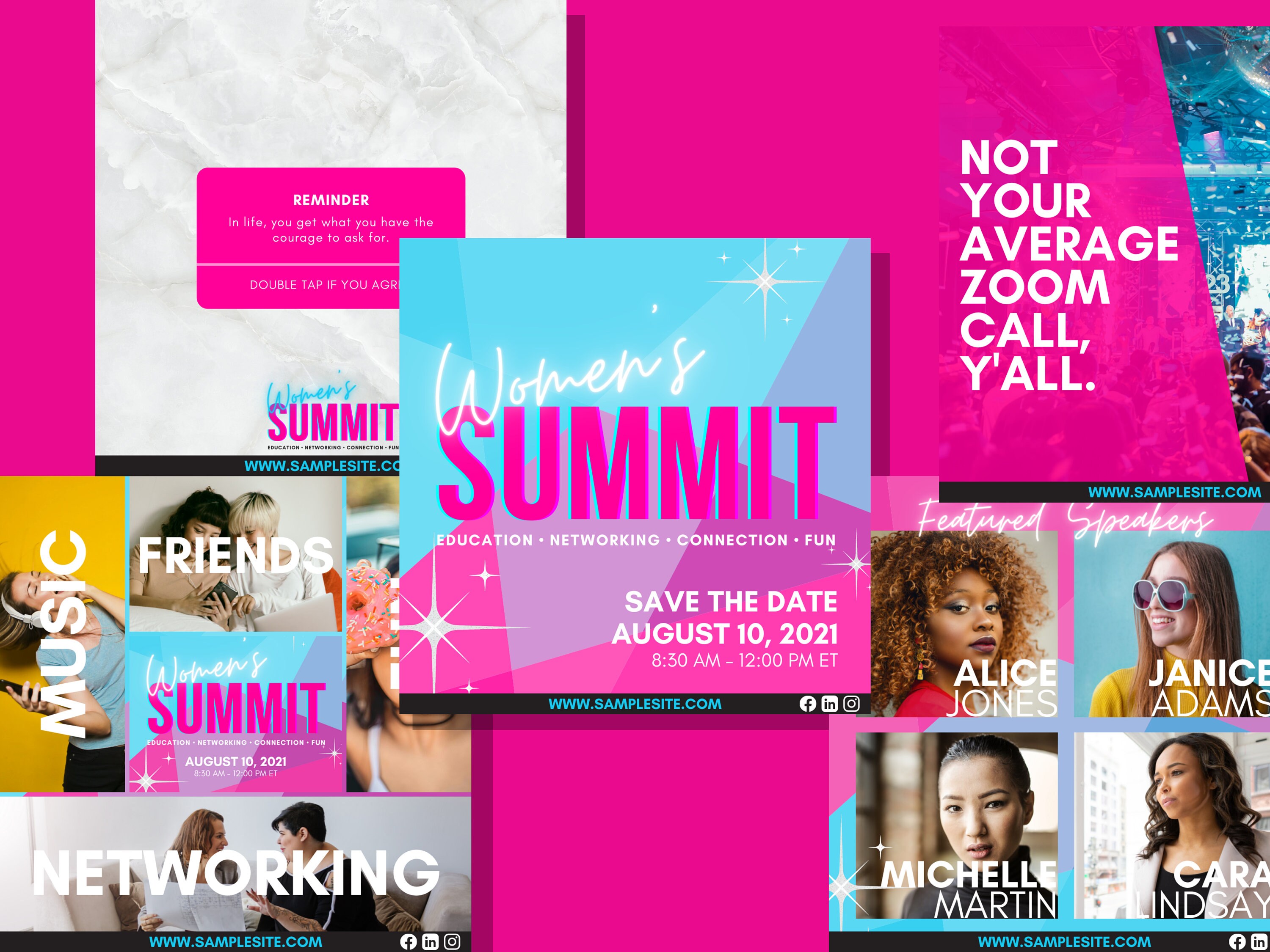 Bright and Bold Instagram Event Promo Post Templates | Instagram ...