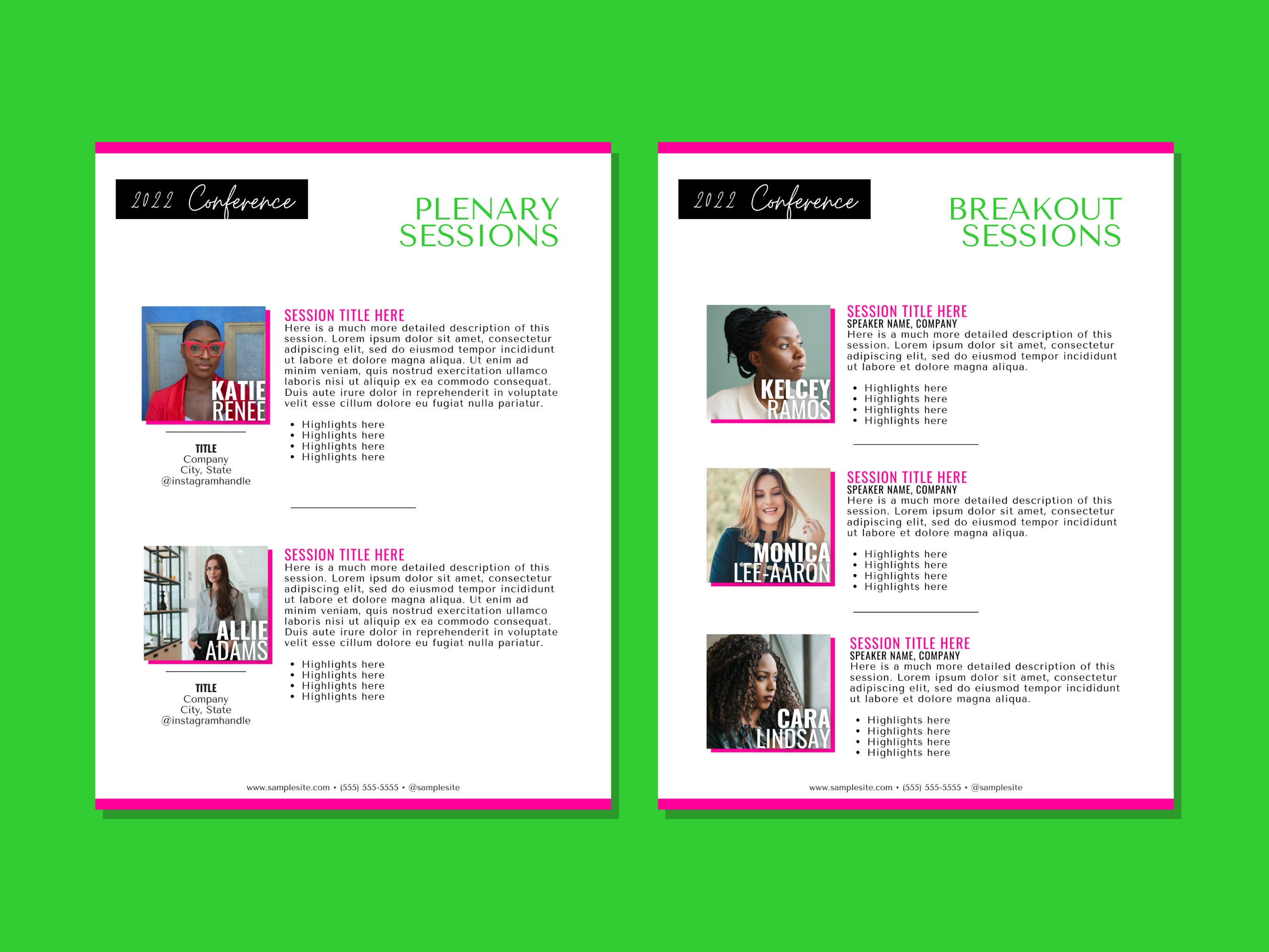 Neon Safari Event Agenda Template | Canva Conference Planner (digital ...