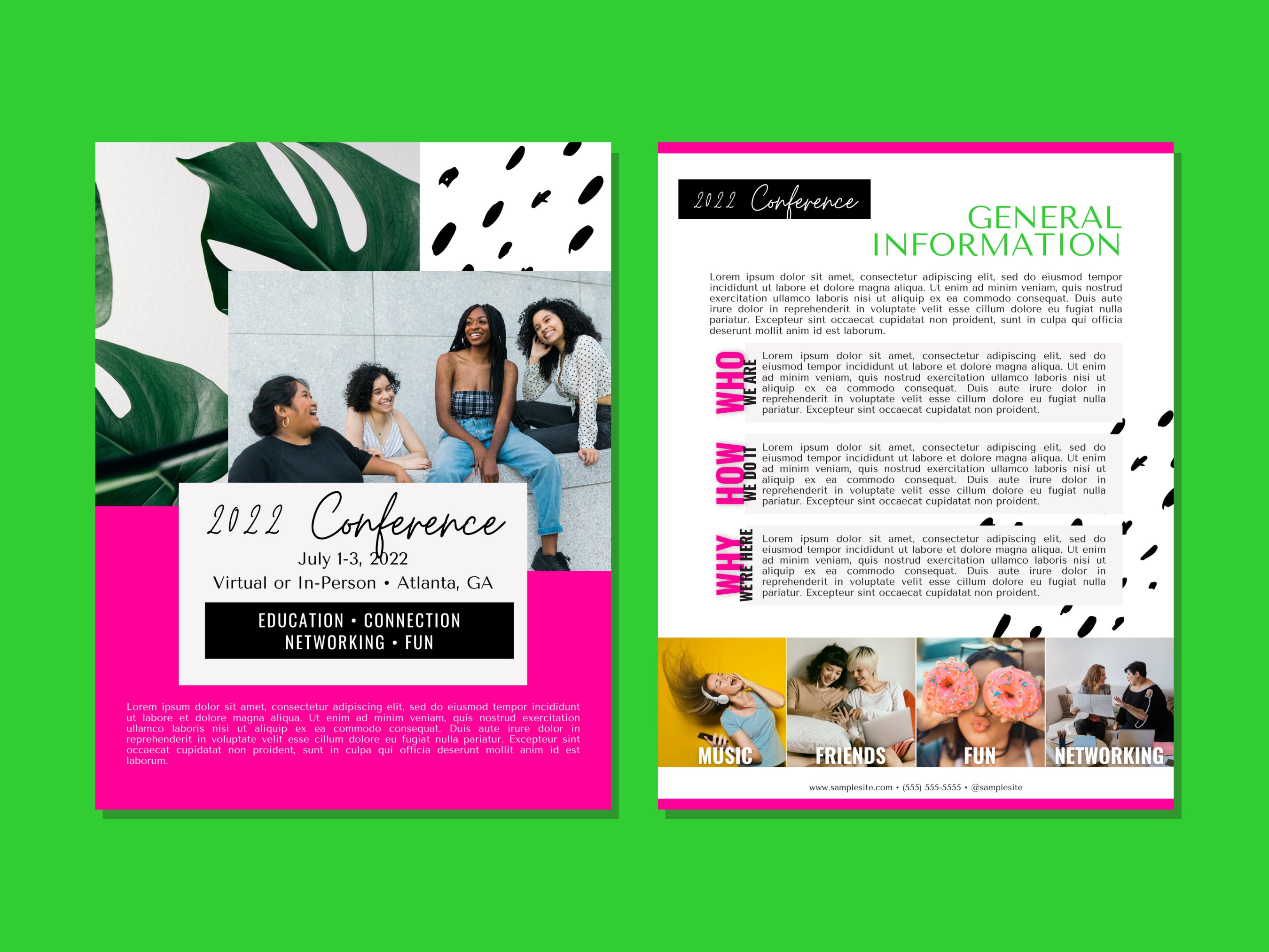 Neon Safari Event Agenda Template | Canva Conference Planner (digital ...