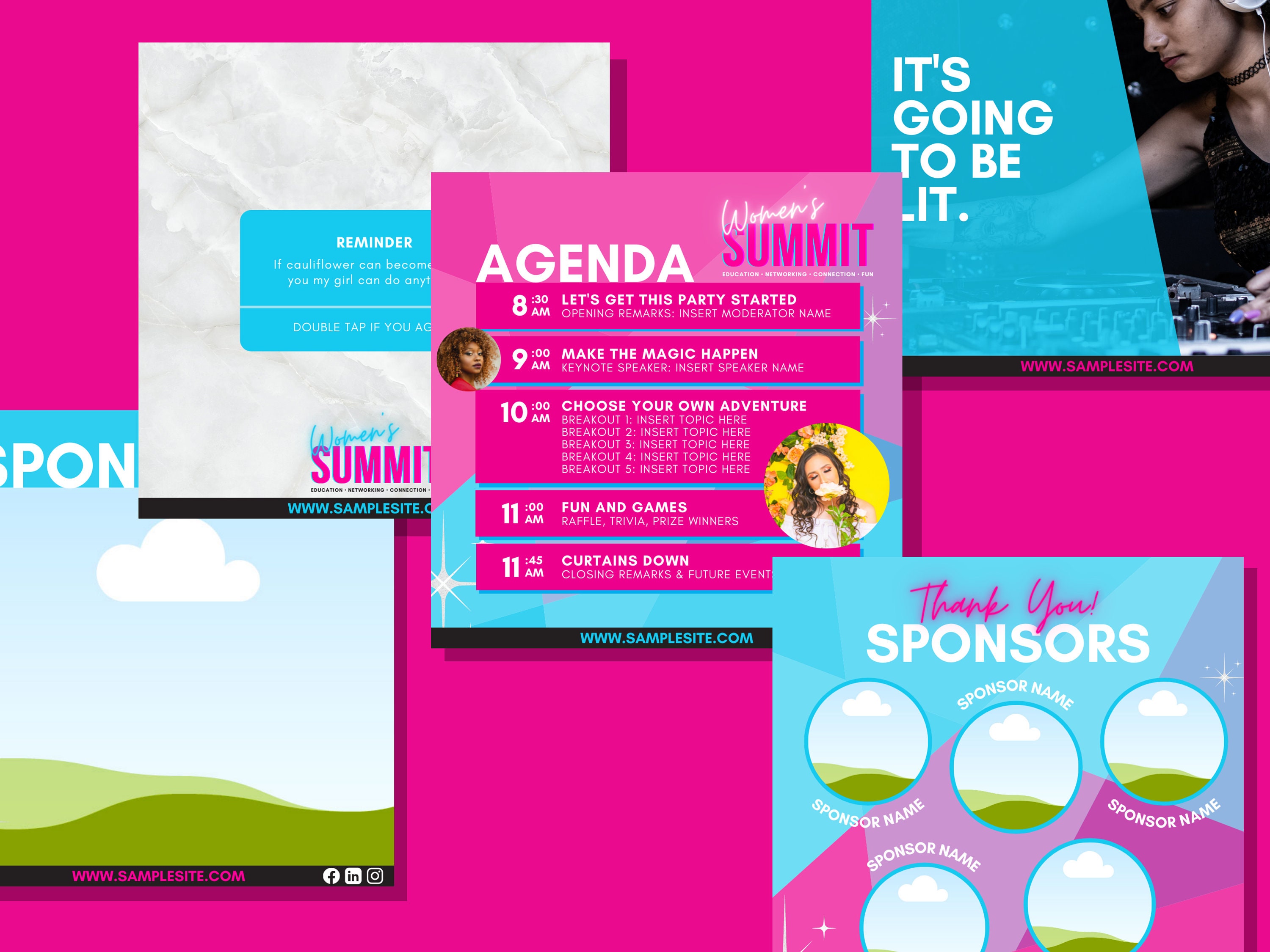Bright and Bold Instagram Event Promo Post Templates | Instagram ...