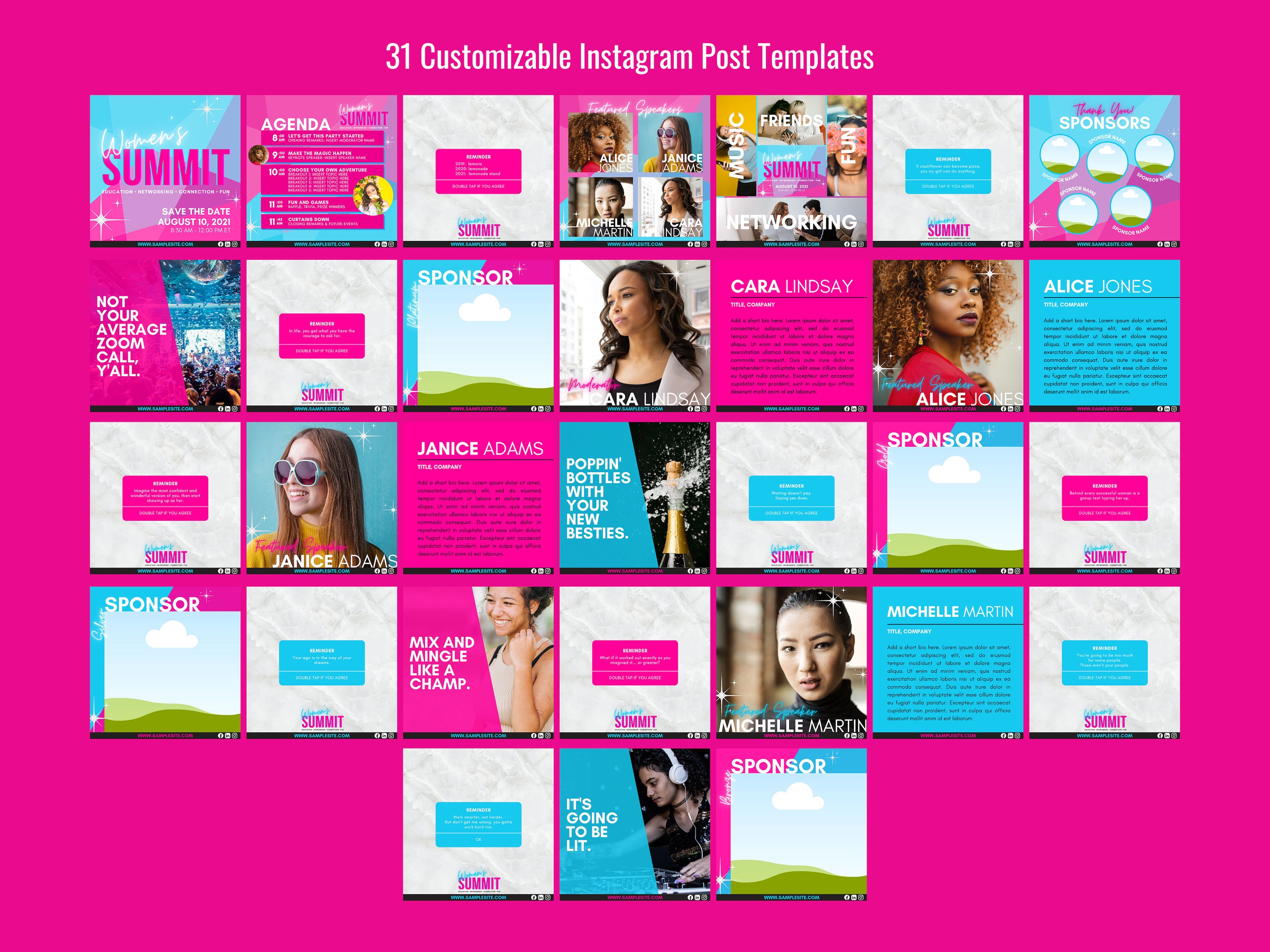 Bright and Bold Instagram Event Promo Post Templates | Instagram ...