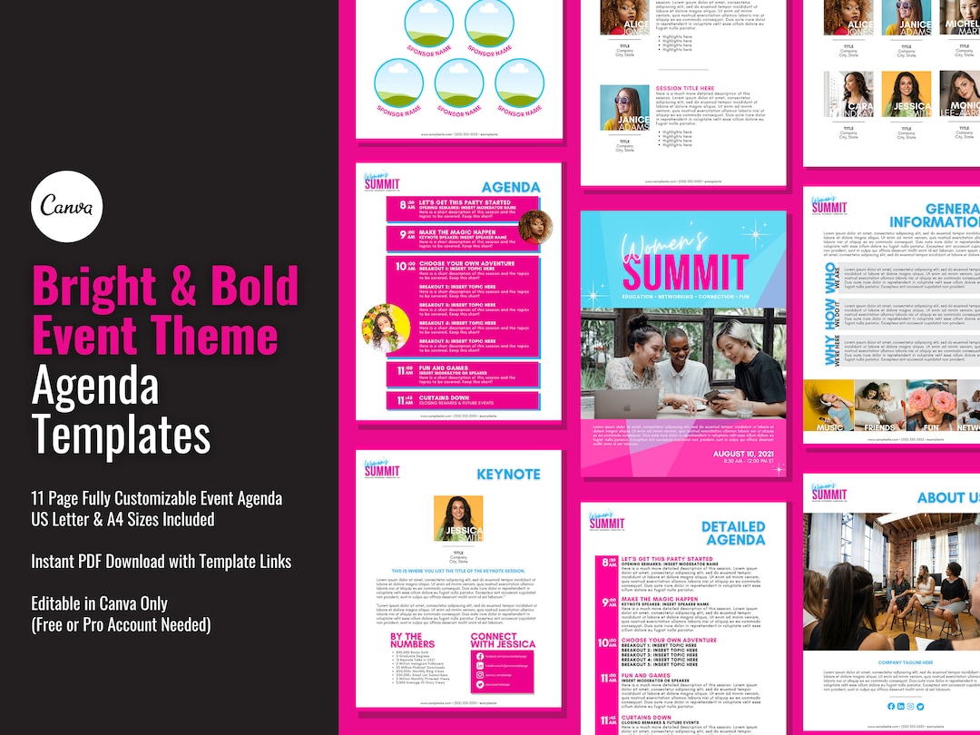 Bright and Bold Event Agenda Templates | Agenda Template for ...