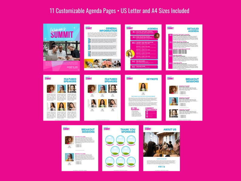 Bright and Bold Event Agenda Templates | Agenda Template for ...