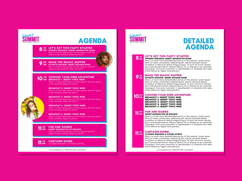 Bright and Bold Event Agenda Templates | Agenda Template for ...