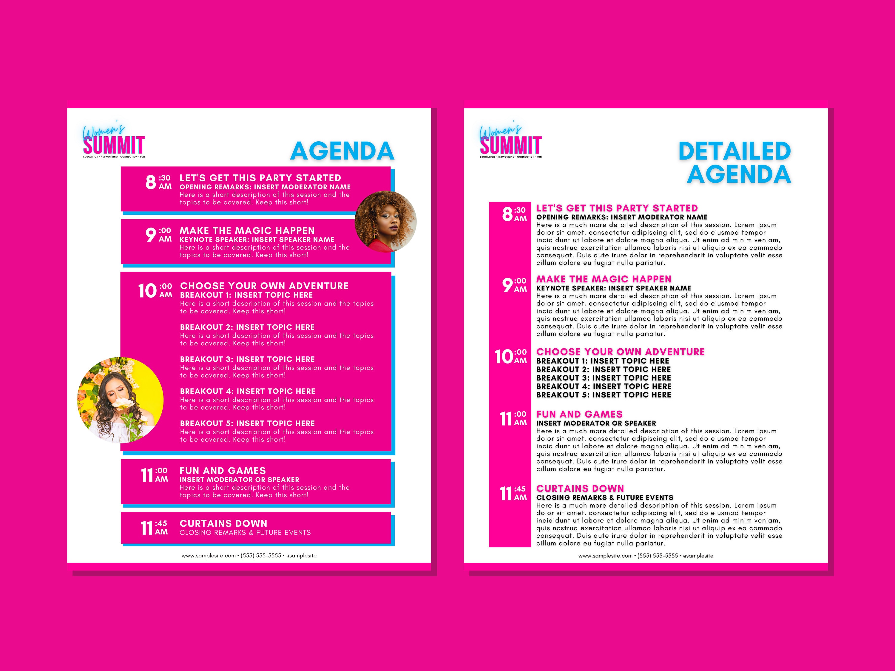 Bright and Bold Event Agenda Templates | Agenda Template for ...