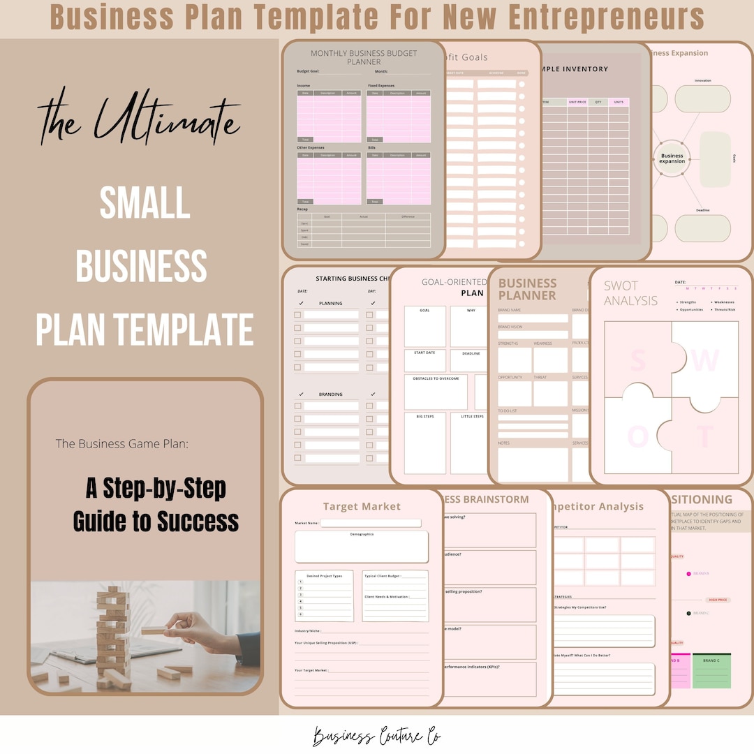 Business Plan Template,small Business Planner,printable PDF Business ...