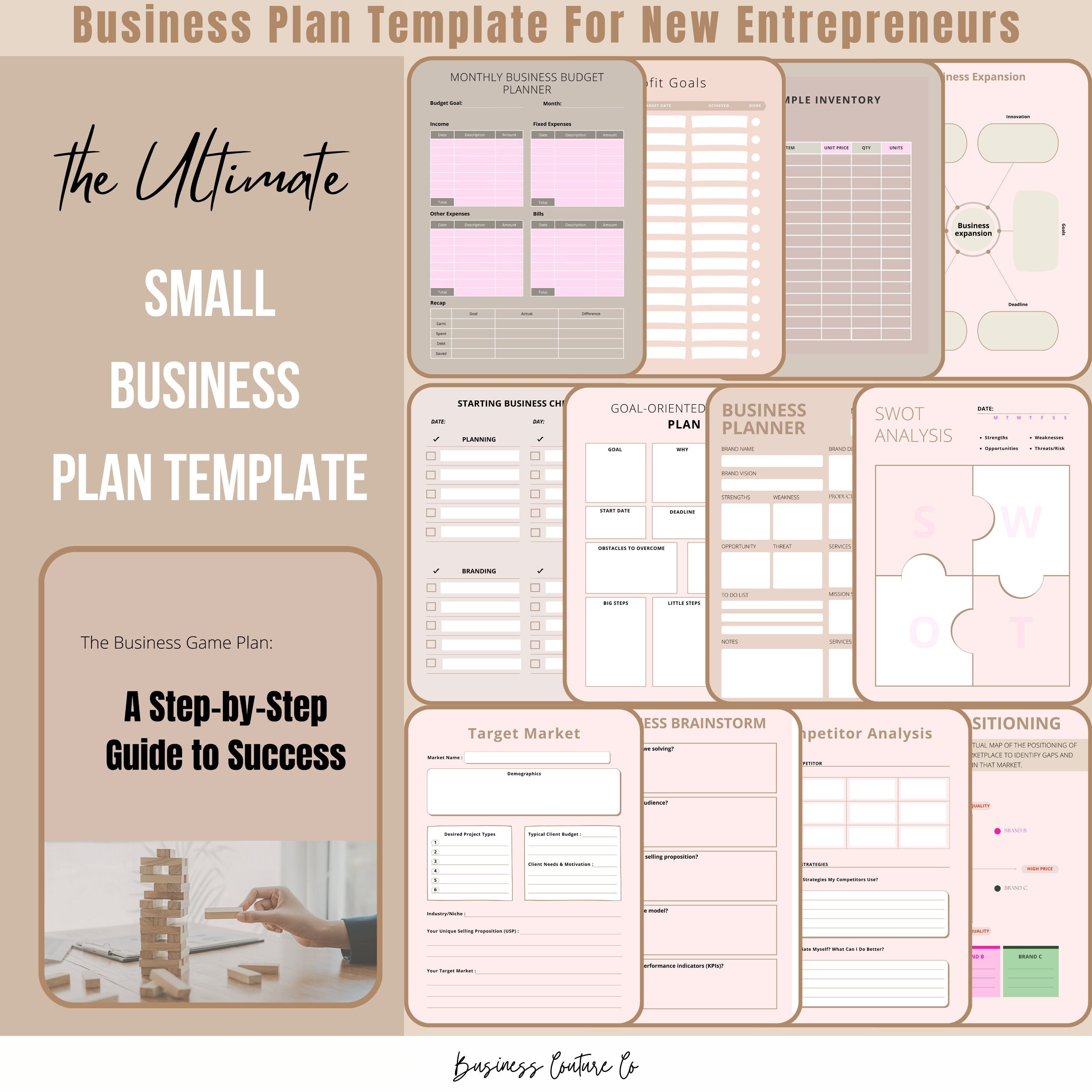 Business Plan Template,small Business Planner,printable PDF Business ...
