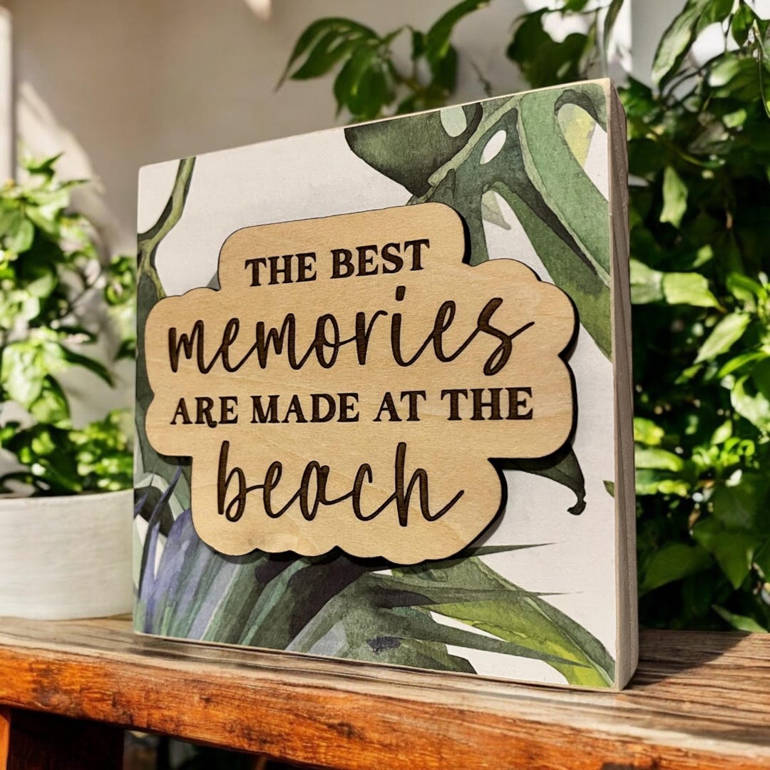 3D Laser Engraved Beach Wood Sign, Coastal Farmhouse Decor - Etsy