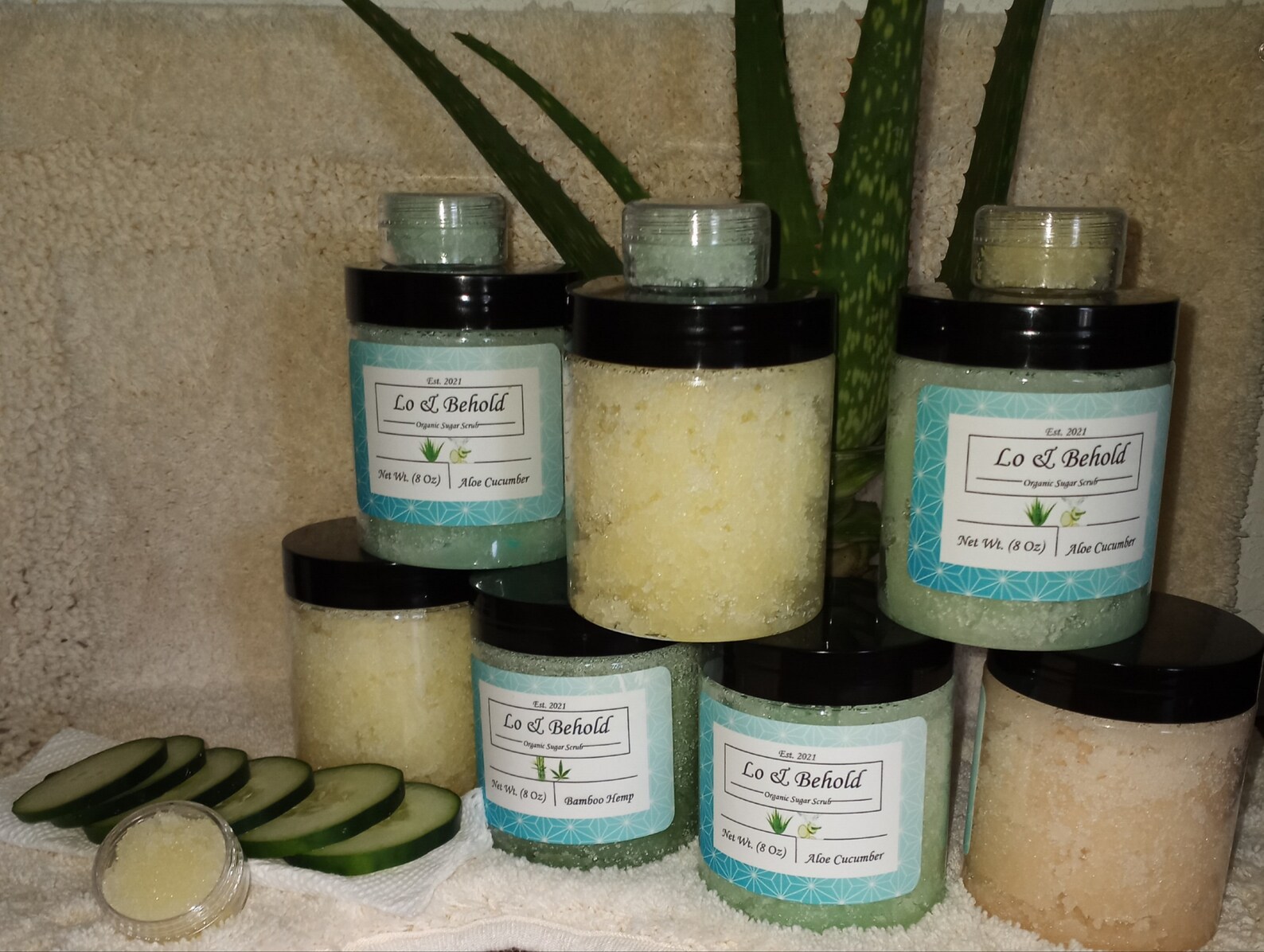 Aloe Vera Cucumber Sugar Scrub | 8oz | Moisturizing and Exfoliating ...