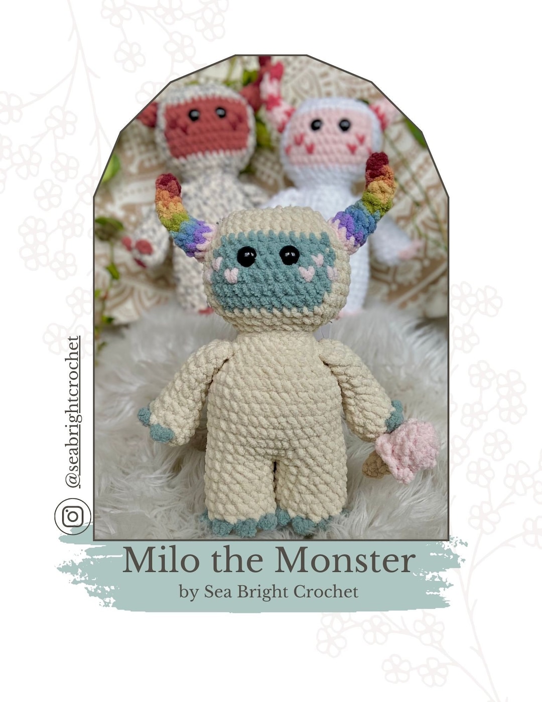 Milo the Monster Crochet Pattern | Amigurumi Crochet Pattern | Stuffed Animal Crochet | Love ...