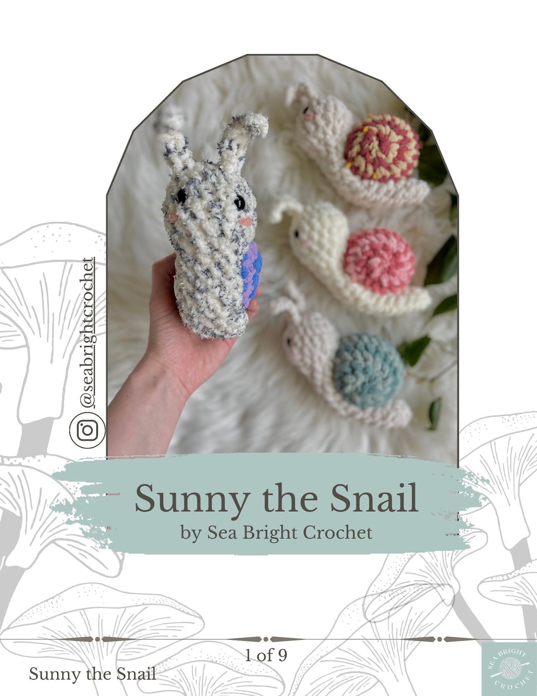 Sunny the Snail Pattern | Amigurumi Crochet Pattern | Stuffed Animal ...