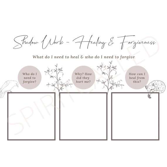 Shadow Work Work Sheet | Etsy