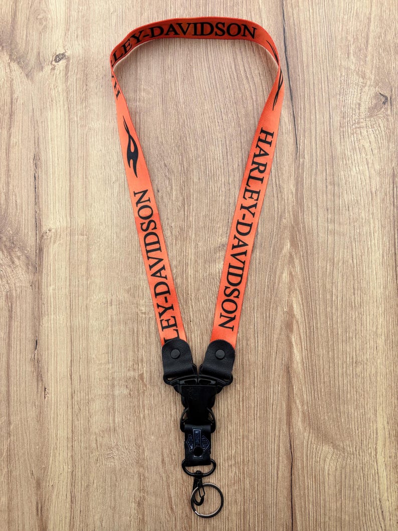 Neckstrap Fits Harley Davidson Mens Lanyard Motorcycle Keyring Keychain ...