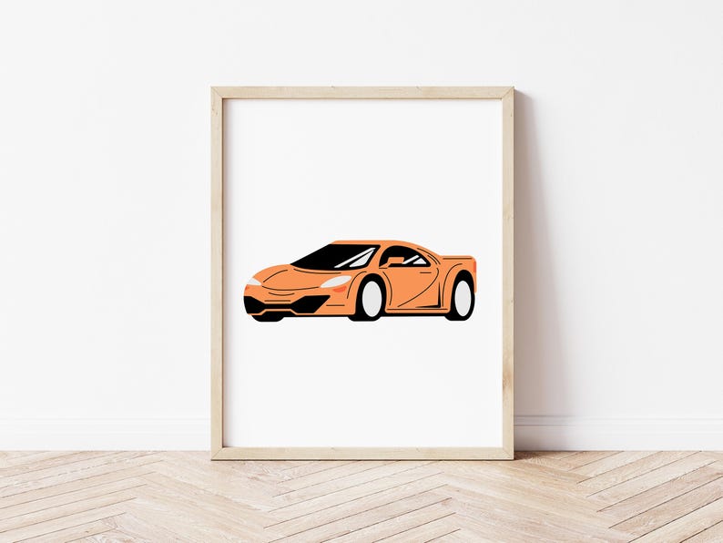 LITTLE RACER DUDE Racing Car Prints for Boys Bedroom Set of 3 Digital ...