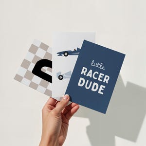 Vintage Racer Car Print Set: Navy Custom Boys Name Room Decor (digital ...