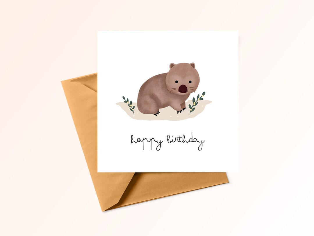 WOMBAT Birthday Card Printable Digital Greetings Happy Birthday Card ...