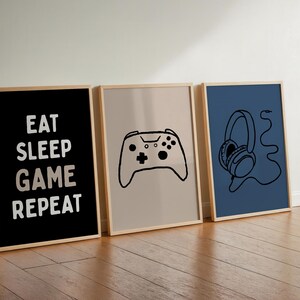 GAMER Prints for Boys Bedroom | Set of 3 Gaming Posters | Digital Wall ...