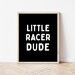 LITTLE RACER DUDE Racing Car Prints for Boys Bedroom Set of 3 Digital ...