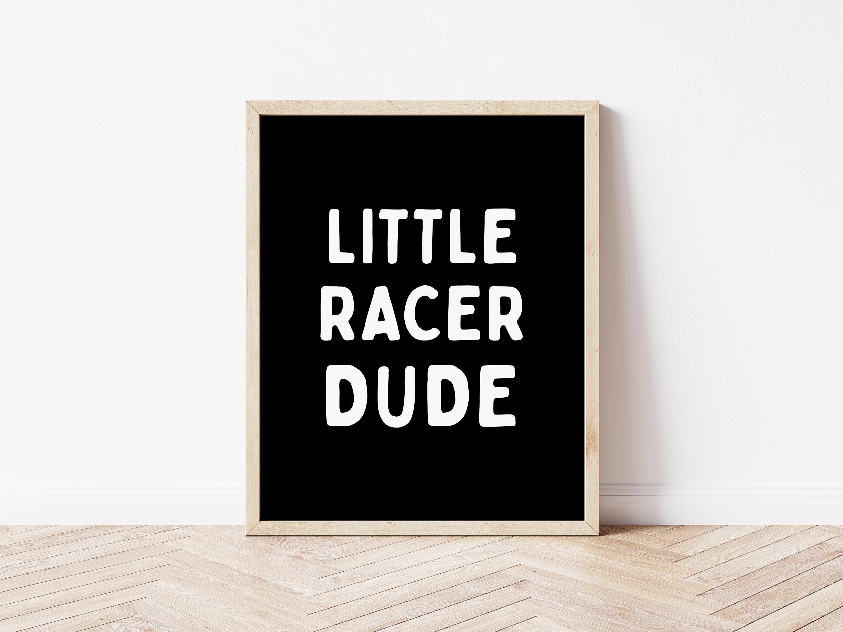 LITTLE RACER DUDE Racing Car Prints for Boys Bedroom Set of 3 Digital ...