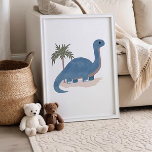DINOSAUR Prints | Set of 3 Printable Dinosaur Posters | Blue Check Dino ...