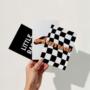 LITTLE RACER DUDE Racing Car Prints for Boys Bedroom | Set of 3 Digital ...