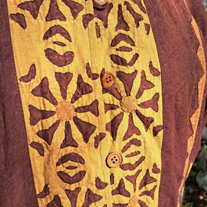 Parsley & Sage Jacket Wearable Art Quilted Batik Cotton Brown/gold ...