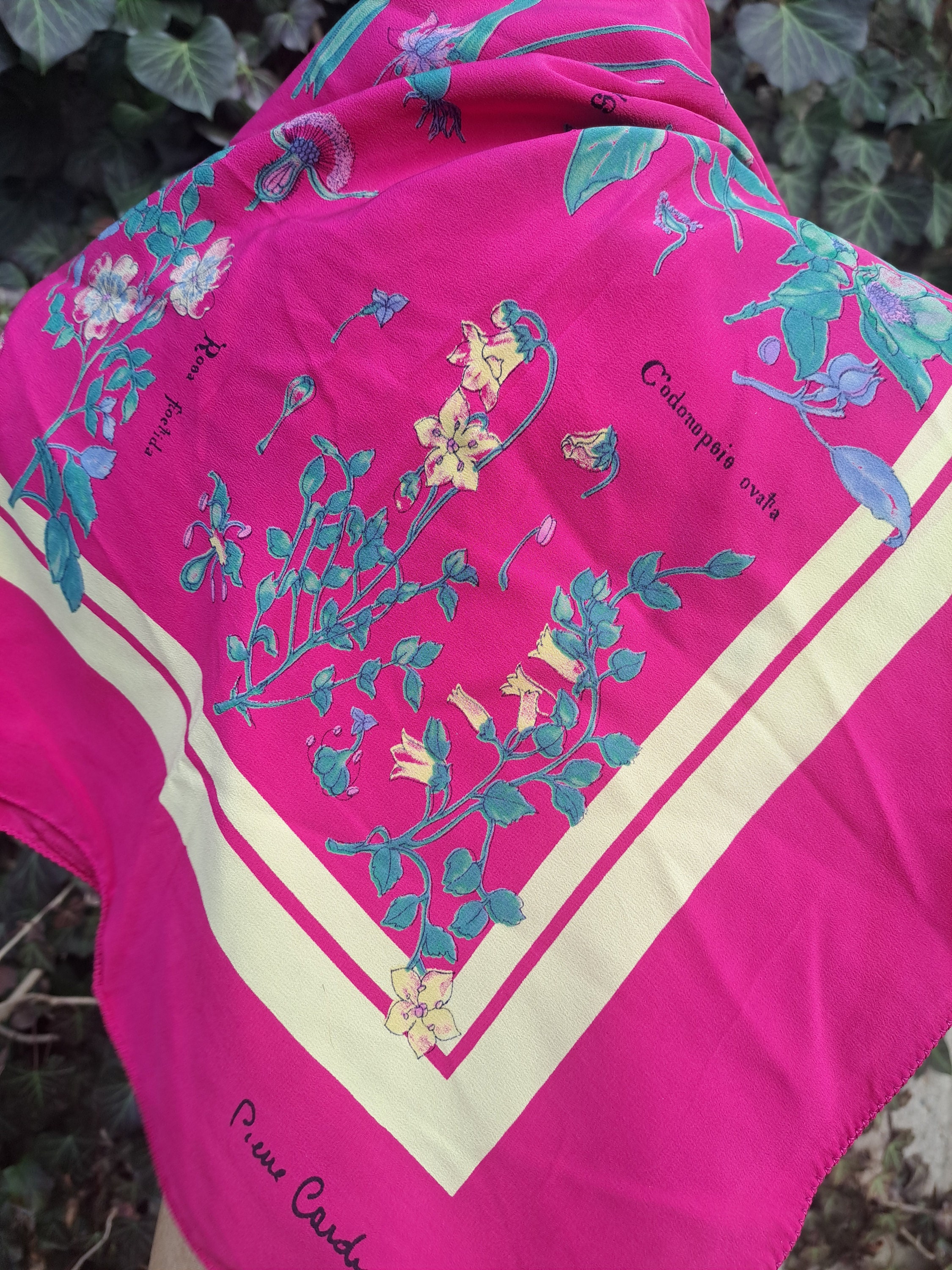 Vintage Pierre Cardin Scarf 1980's Designer Silk Square Kerchief ...