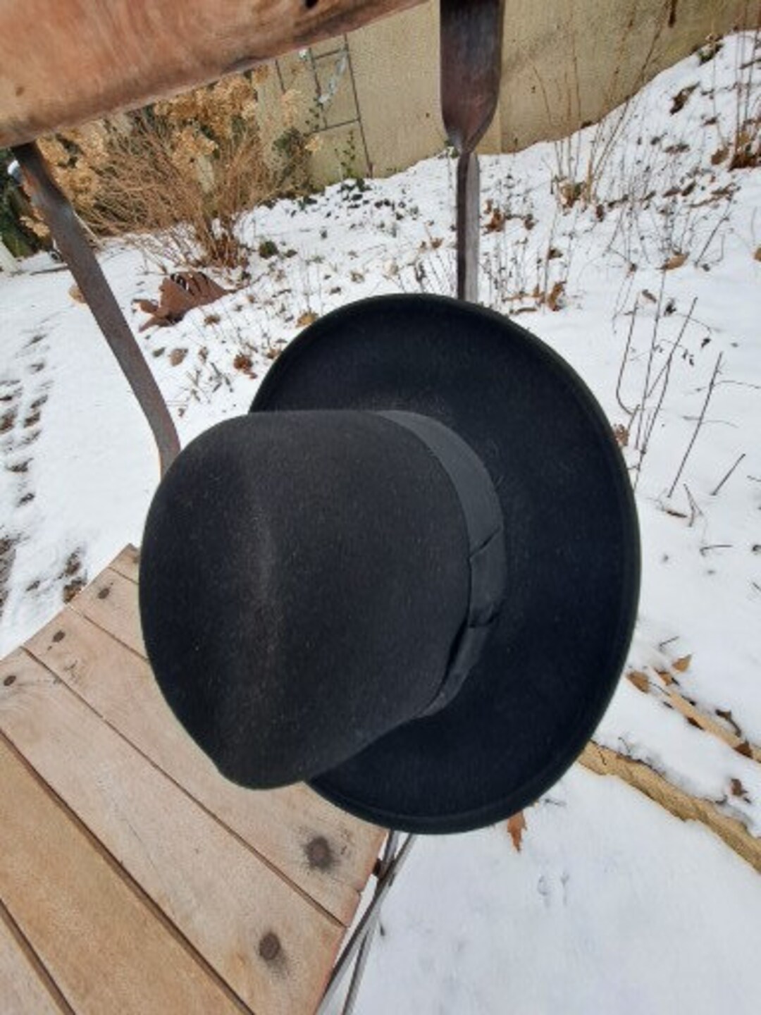 Vintage Hat Men's Black Wool Fedora Top Hat Custom Made by Godfather ...